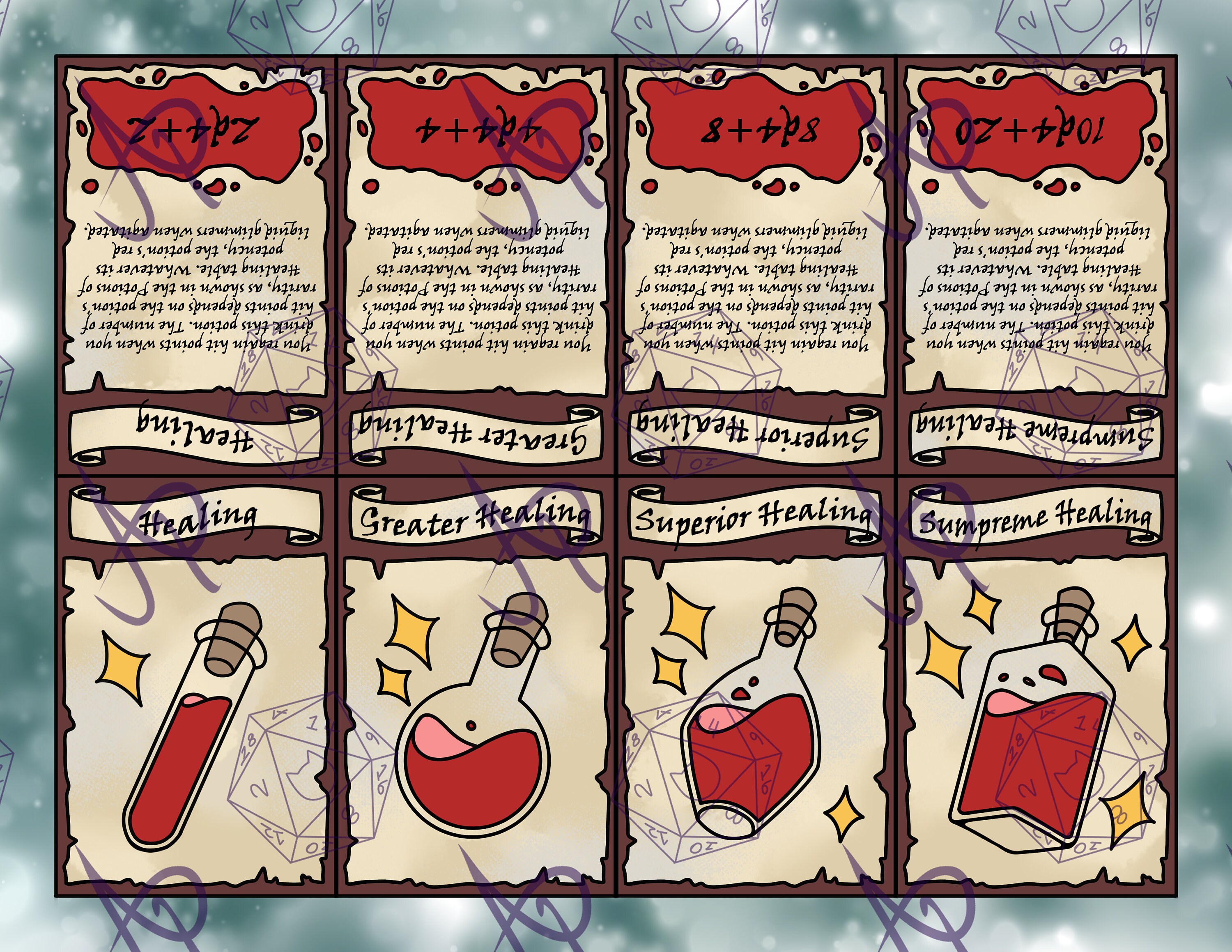 D&D Health Potion Cards - Etsy