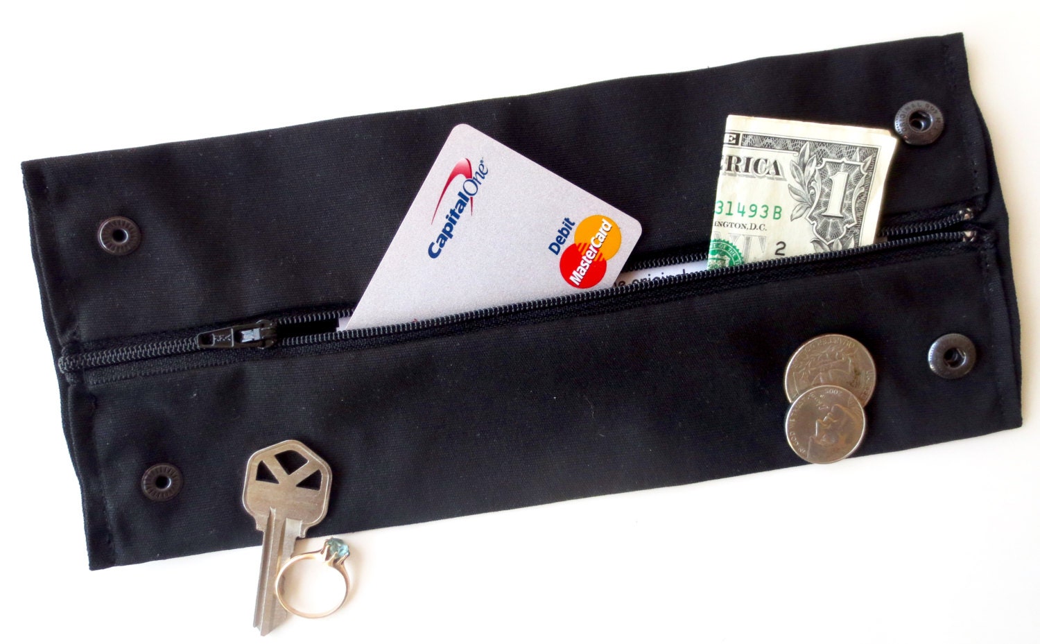 Stash a Credit Card in Your " Secret Stash" Wrist Cuff- Black -hide ...