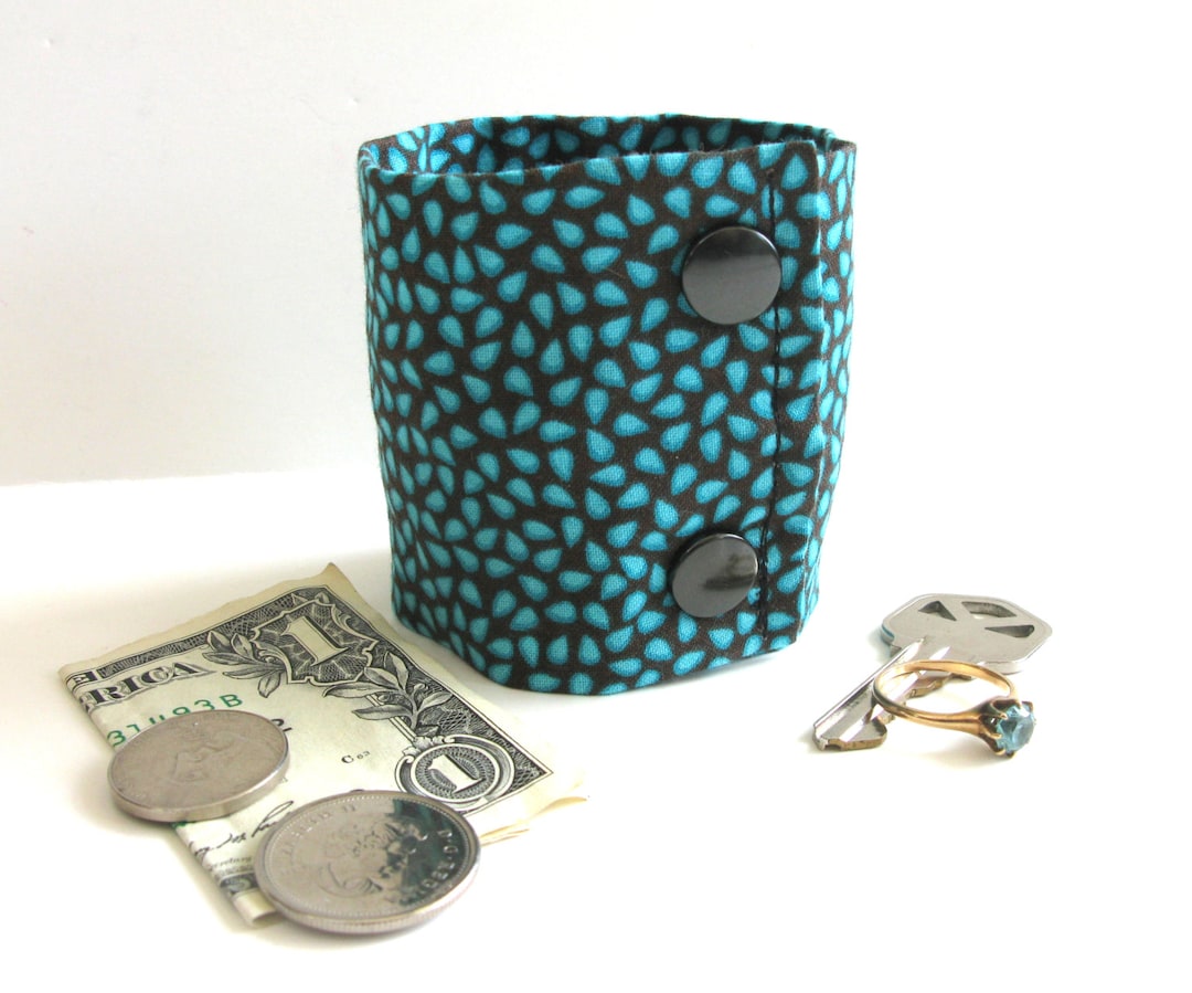 Secret Stash Money Cuff- SALE! Teal Teardrops-new Print- Hide Your Cash ...