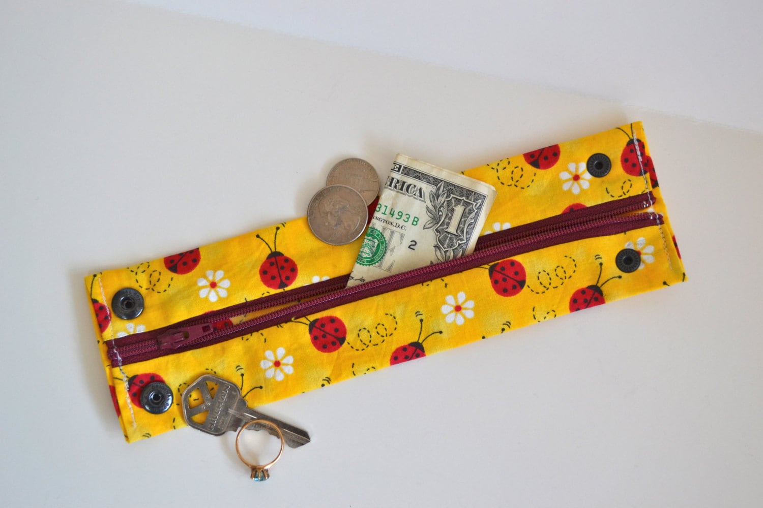 Money Wrist Cuff secret Stash Ladybugs stash Your Cash, Coins, Jewels ...