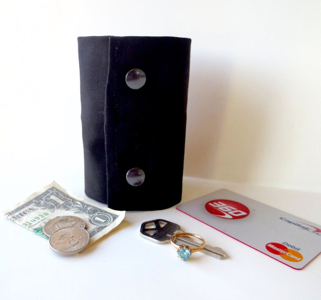 Stash a Credit Card in Your " Secret Stash" Wrist Cuff- Black -hide ...
