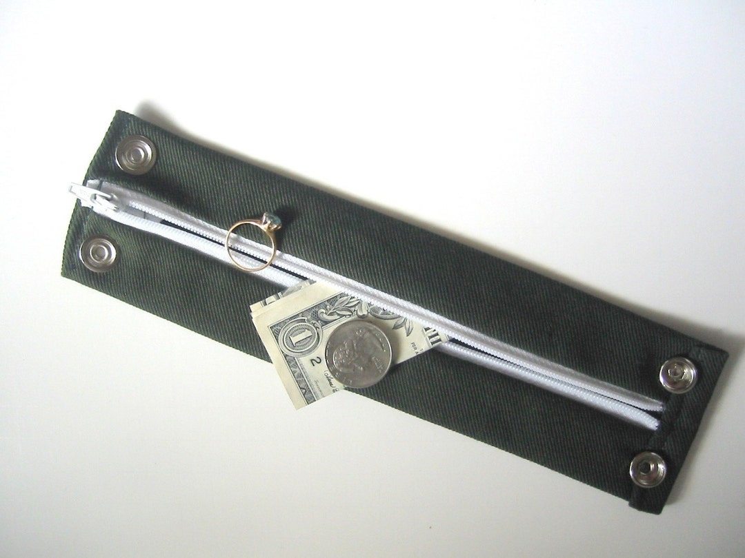 Money Cuff/ secret Stash/ Army Green/ Hidden Zipper/ 4 Cash, Key ...