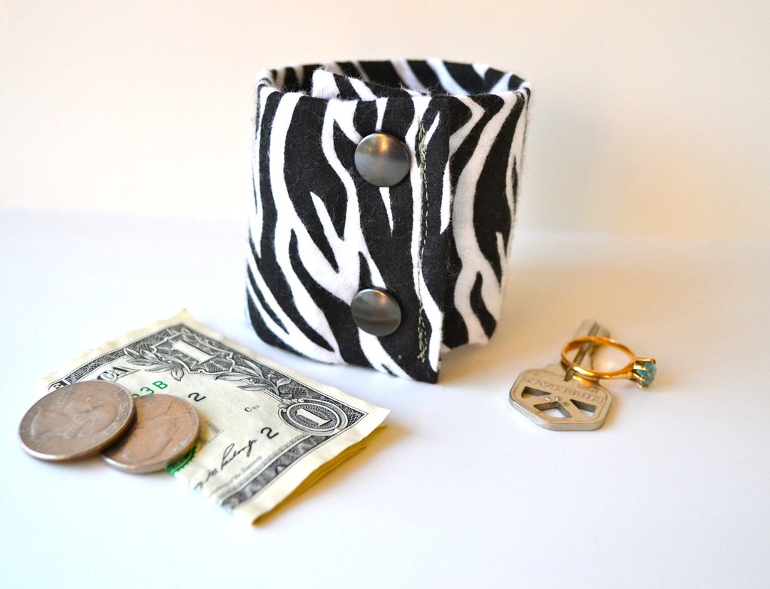 Secret Stash Money Cuff- Zebra in Black and White- --hide Your Cash ...