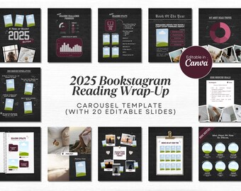 Green Template 2025 Reading Recap Book Review Canva Reading Challenge ...