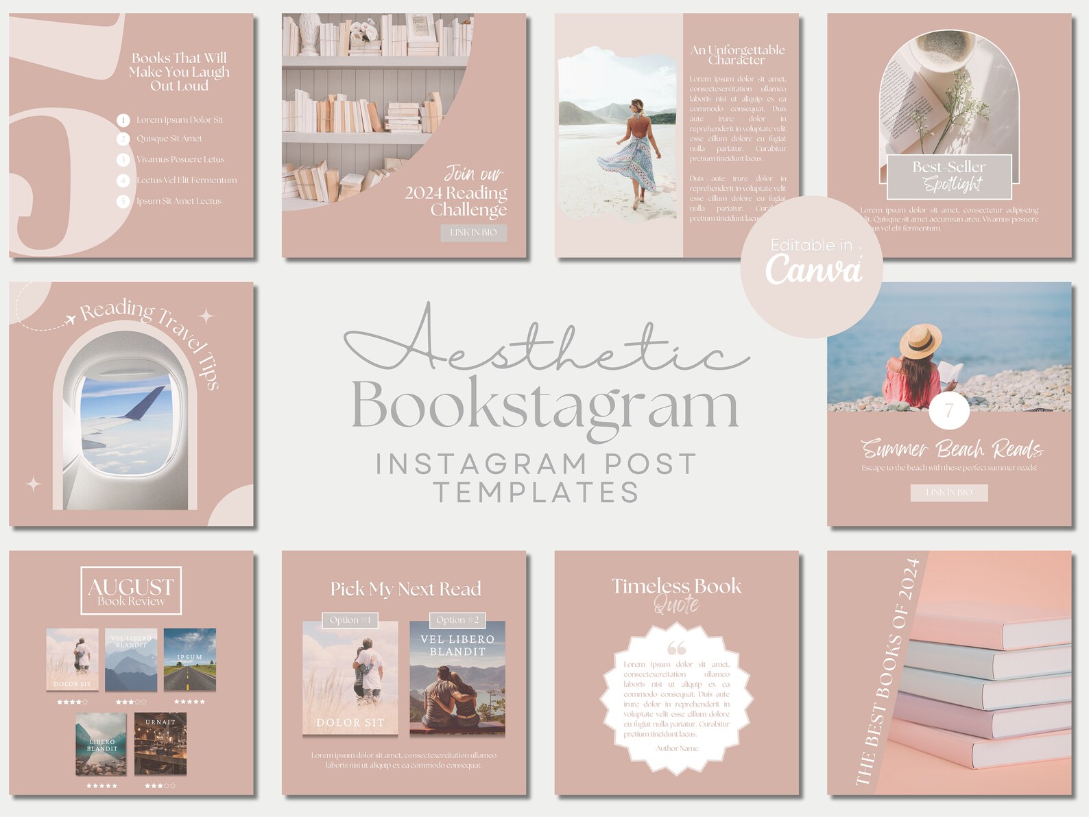 Book Instagram Post Templates Customizable Bookstagram Templates Book ...