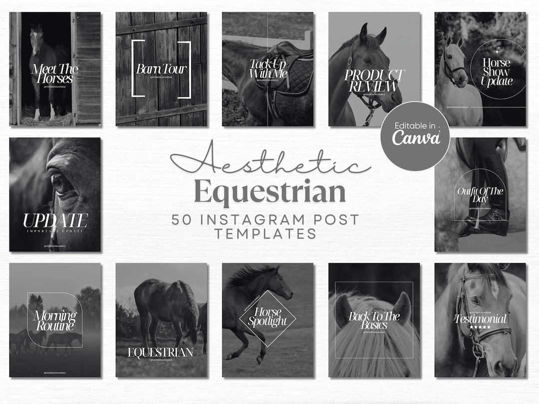 Horse Social Media Equestrian Instagram Post Template Customizable ...