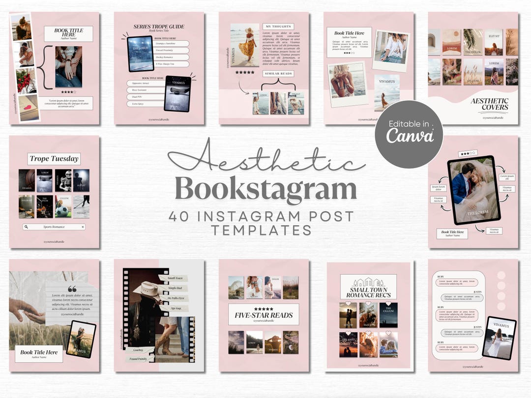 Book Instagram Bookstagram Canva Template Bookish Instagram Book Trope ...