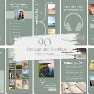 Bookstagram Story Template Bookish Instagram Bookstagrammer Social ...