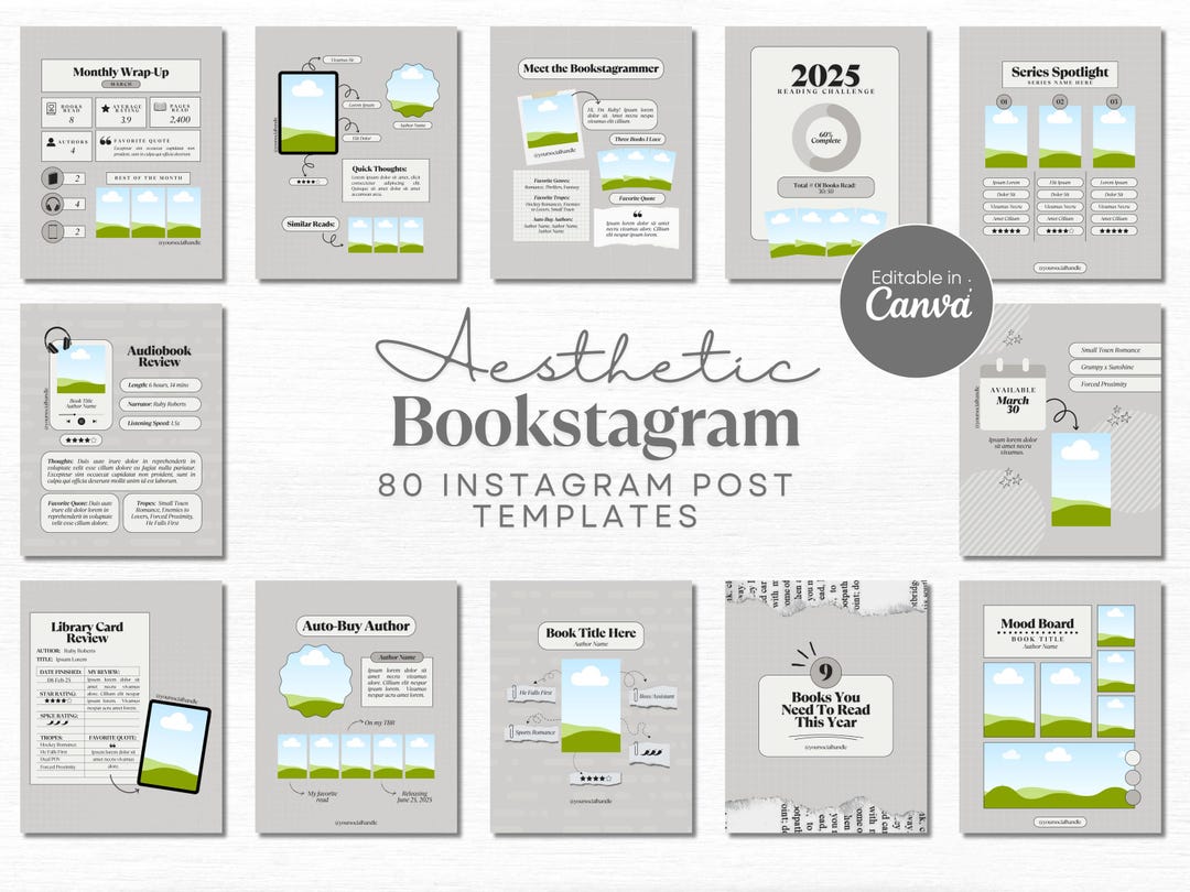 Book Instagram Bookstagram Canva Template Bookish Instagram Book Trope ...