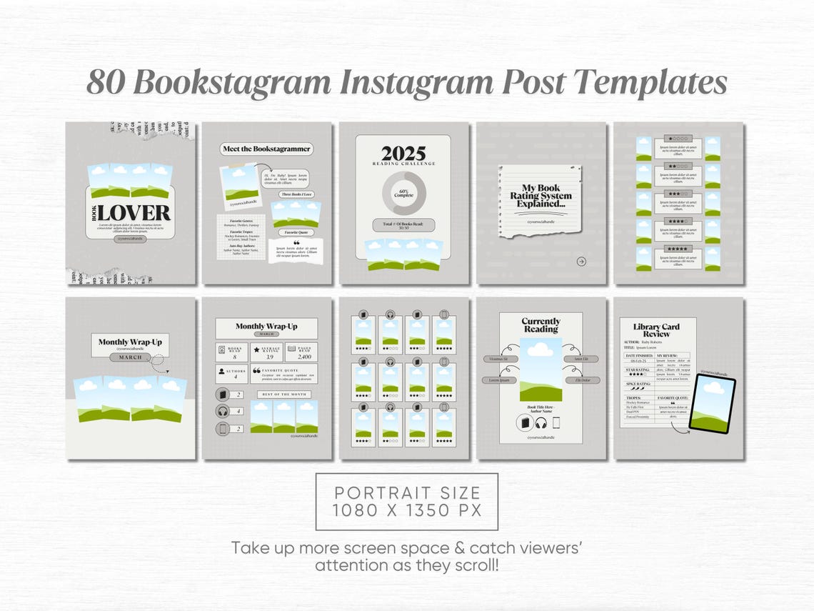 Book Instagram Bookstagram Canva Template Bookish Instagram Book Trope ...