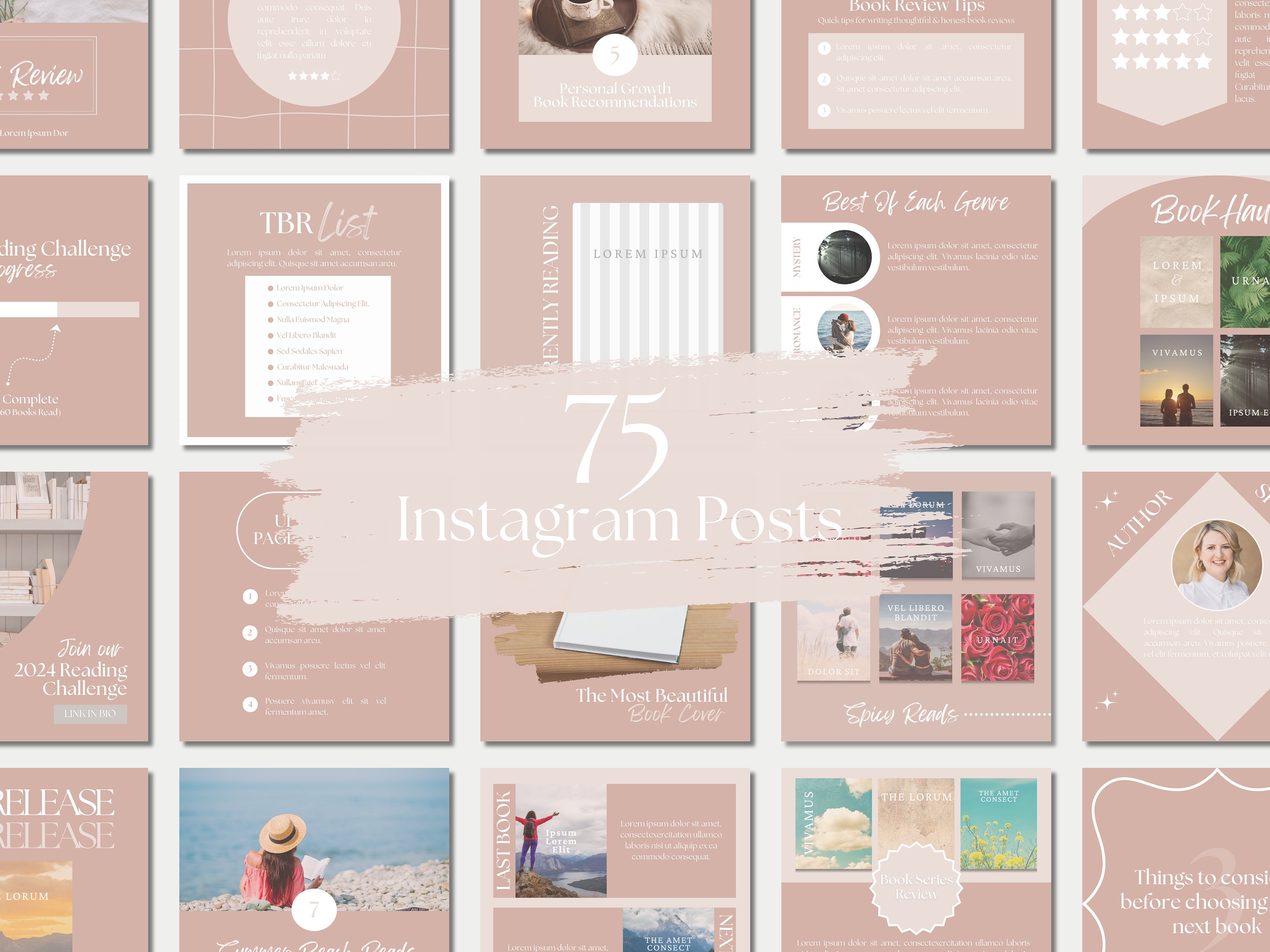 Book Instagram Post Templates Customizable Bookstagram Templates Book ...