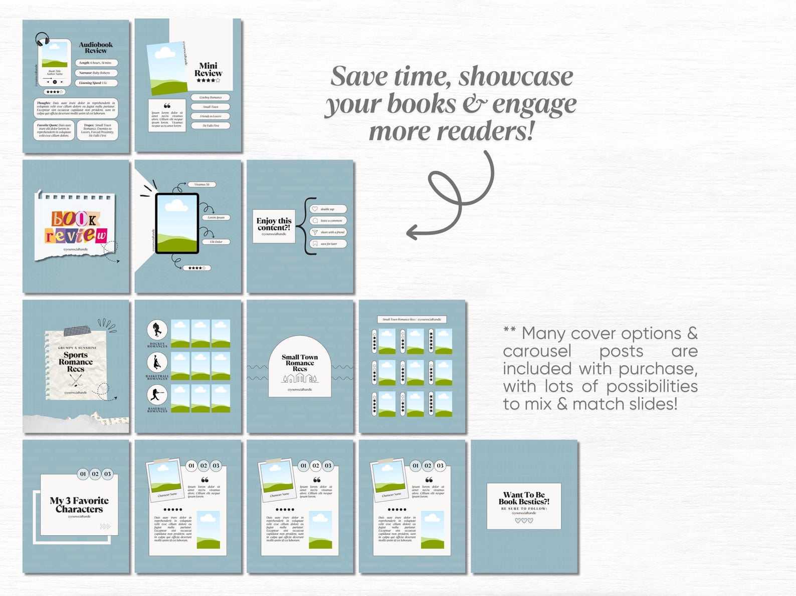 Book Instagram Bookstagram Canva Template Bookish Instagram Book Trope ...