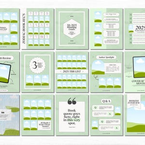 2025 Book Template Bookstagram Canva Bookish Instagram Book Lover ...