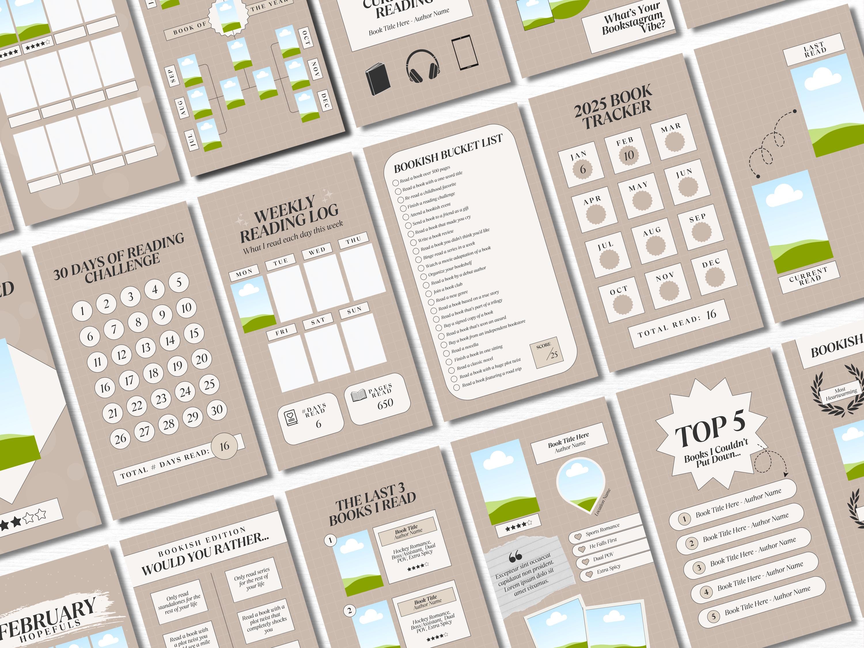 2025 Book Template Bookstagram Story Canva Bookish Insta Book Lover ...