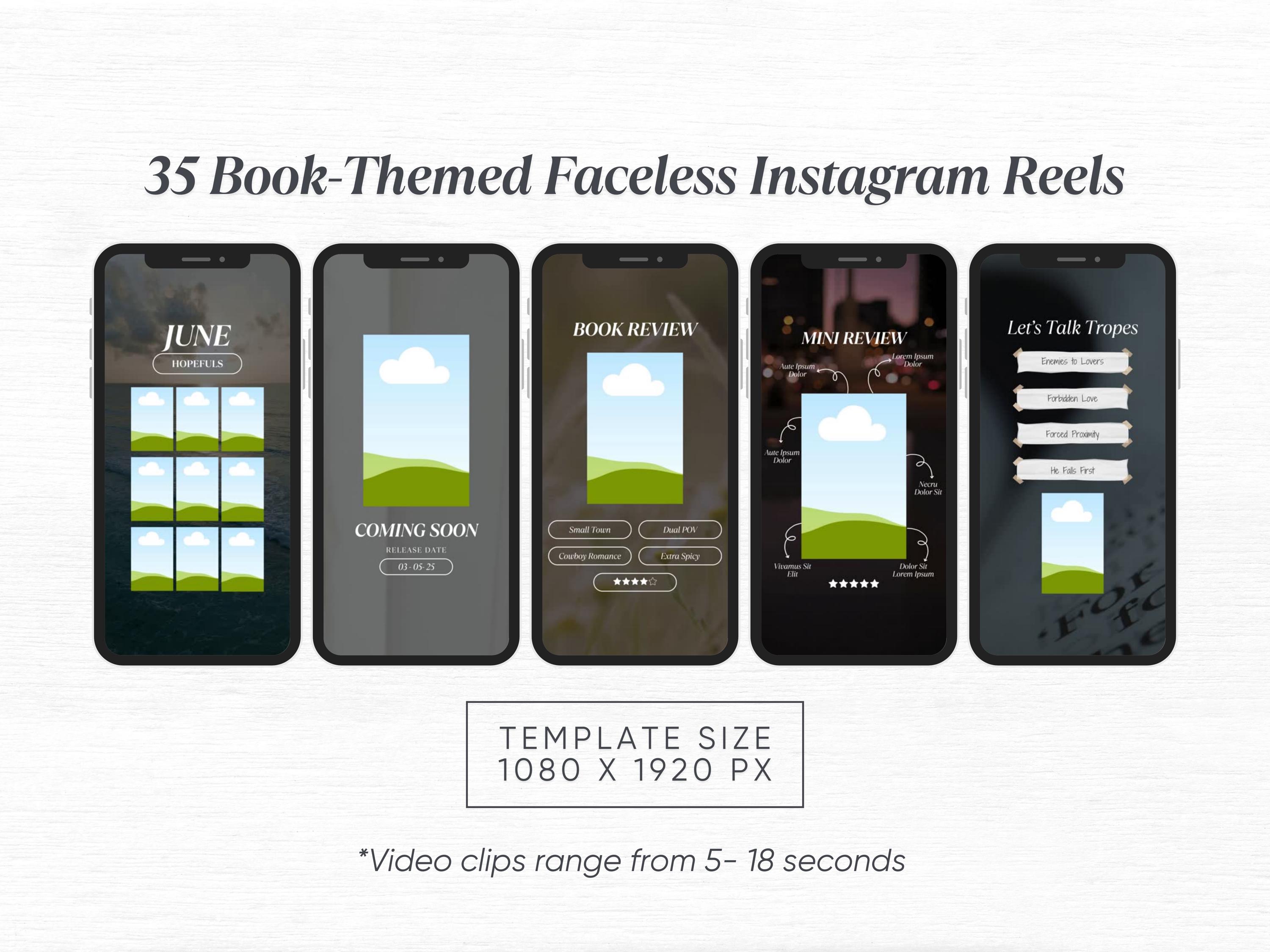 Bookstagram Reel Bookish Reel Template Book Lover Canva Author ...