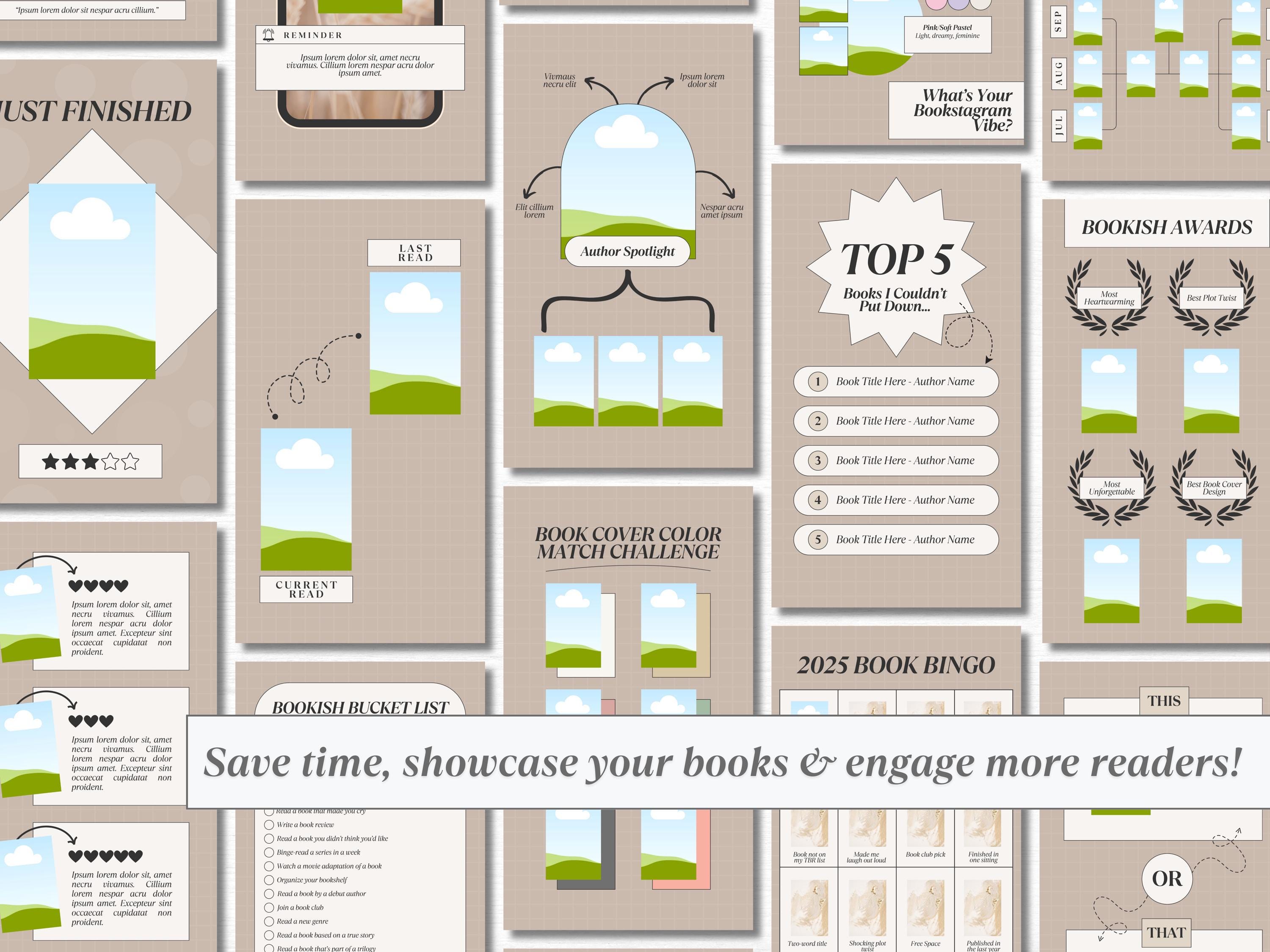 2025 Book Template Bookstagram Story Canva Bookish Insta Book Lover ...