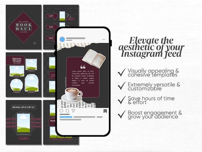 Book Instagram Bookstagram Canva Template Bookish Instagram Book Trope ...