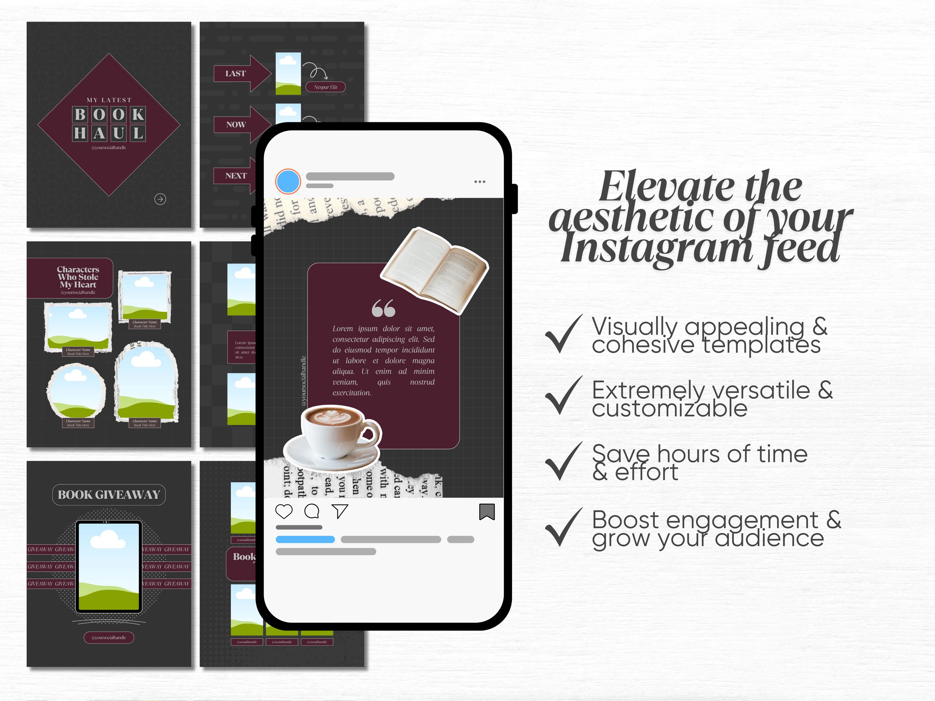 Book Instagram Bookstagram Canva Template Bookish Instagram Book Trope ...
