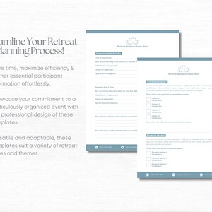 Wellness Retreat Registration Form Template Editable Yoga Retreat ...