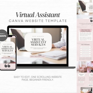 Virtual Assistant Website Template Canva Virtual Assistant Landing Page ...