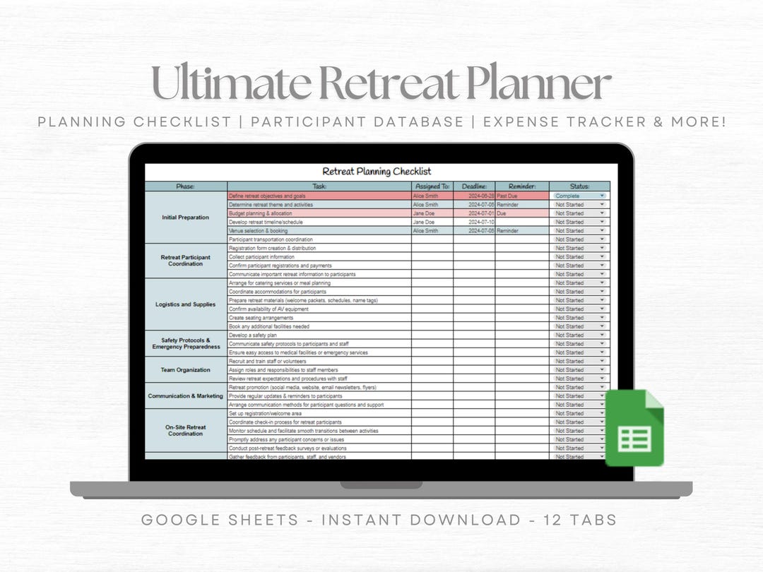 Yoga Retreat Planner Template Digital Event Planner Wellness Retreat ...