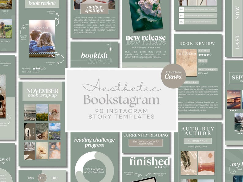 Bookstagram Story Template Bookish Instagram Bookstagrammer Social ...