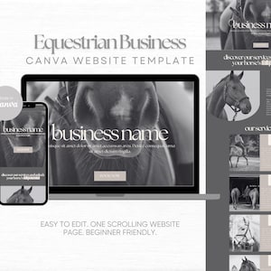 Horse Business Canva Website Template Customizable Equestrian Brand ...
