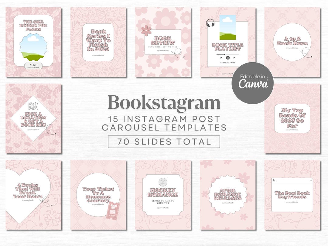 Book Instagram Bookstagram Canva Template Bookish Instagram Book Trope ...