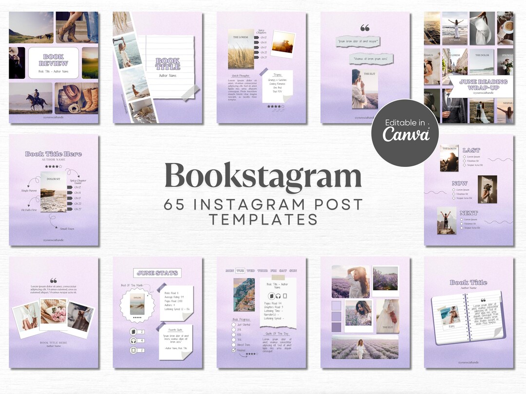 Book Instagram Bookstagram Canva Template Bookish Instagram Book Trope ...