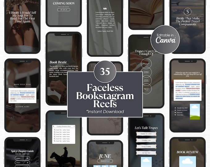 2025 Book Template Bookstagram Canva Bookish Instagram Book Lover ...