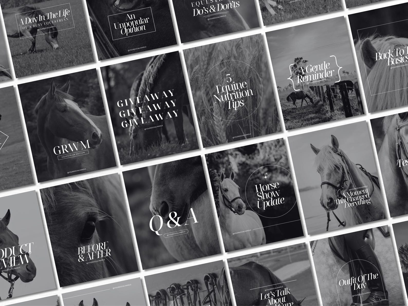 Horse Social Media Equestrian Instagram Post Template Customizable ...