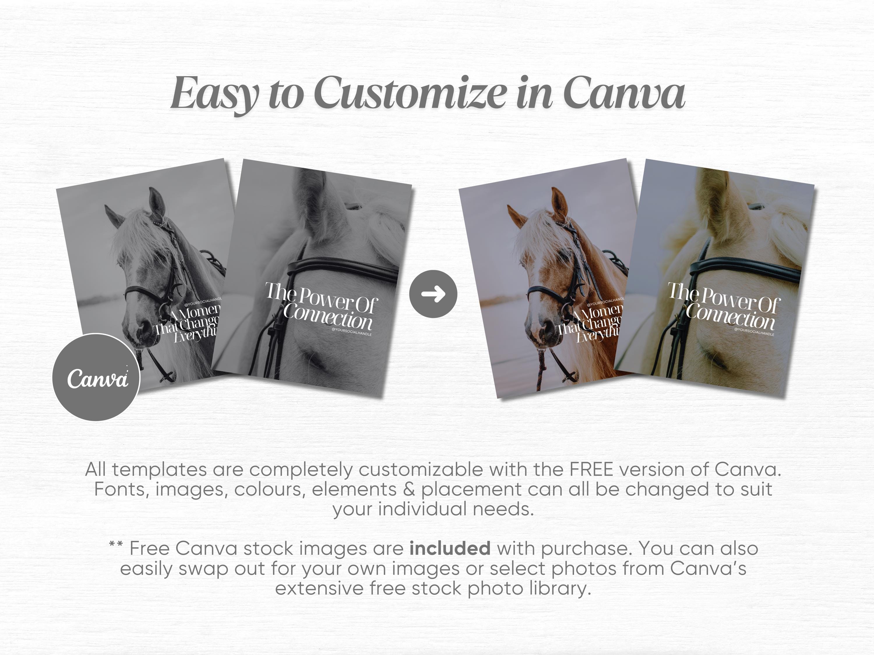Horse Social Media Equestrian Instagram Post Template Customizable ...