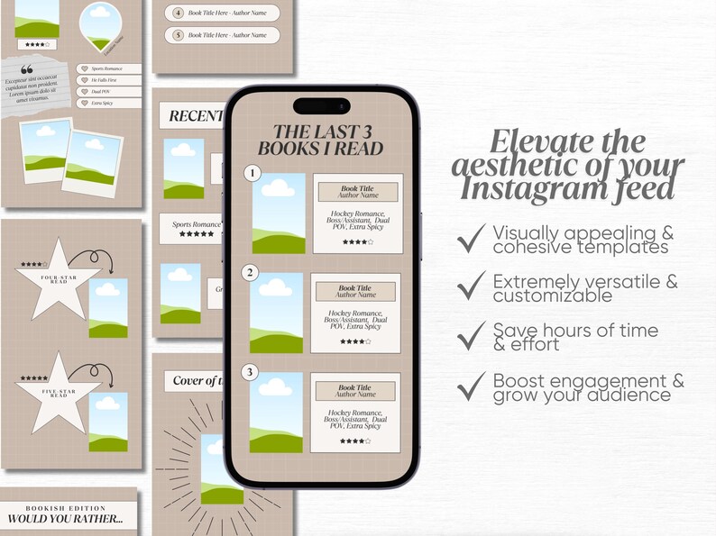 2025 Book Template Bookstagram Story Canva Bookish Insta Book Lover ...