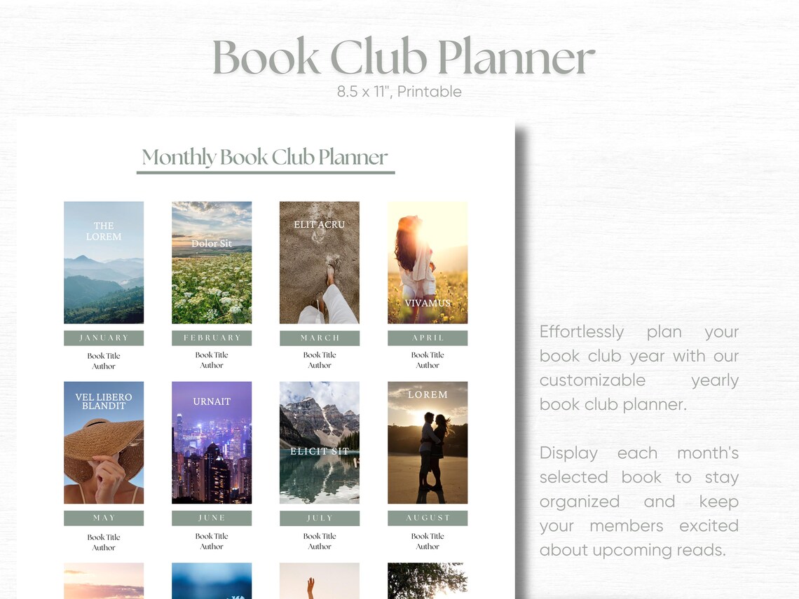 Book Club Planner Template Printable Book Club Tracker Template ...