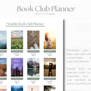 Book Club Planner Template Printable Book Club Tracker Template ...