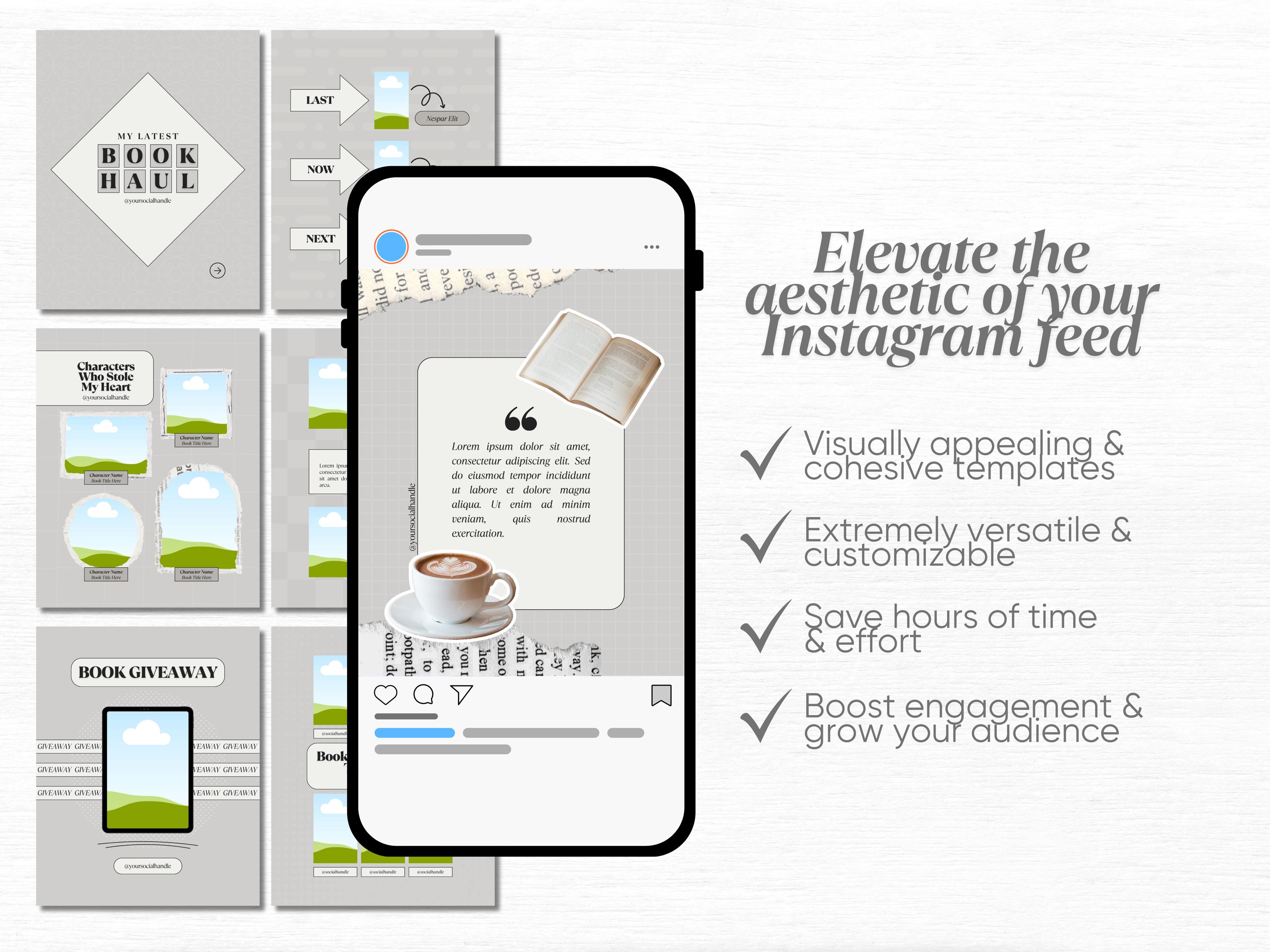 Book Instagram Bookstagram Canva Template Bookish Instagram Book Trope ...