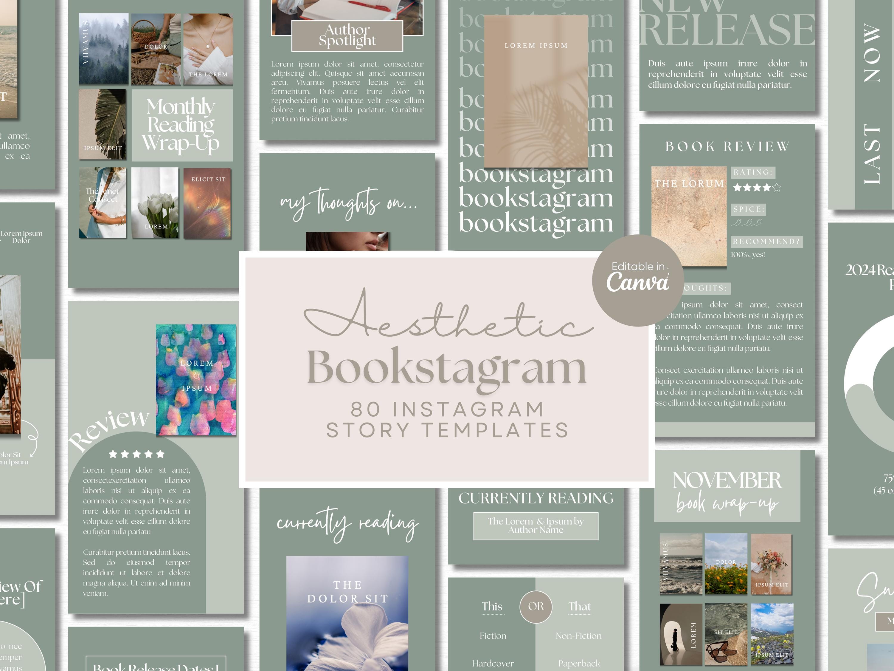 Bookstagram Story Template Bookish Instagram Bookstagrammer Social ...