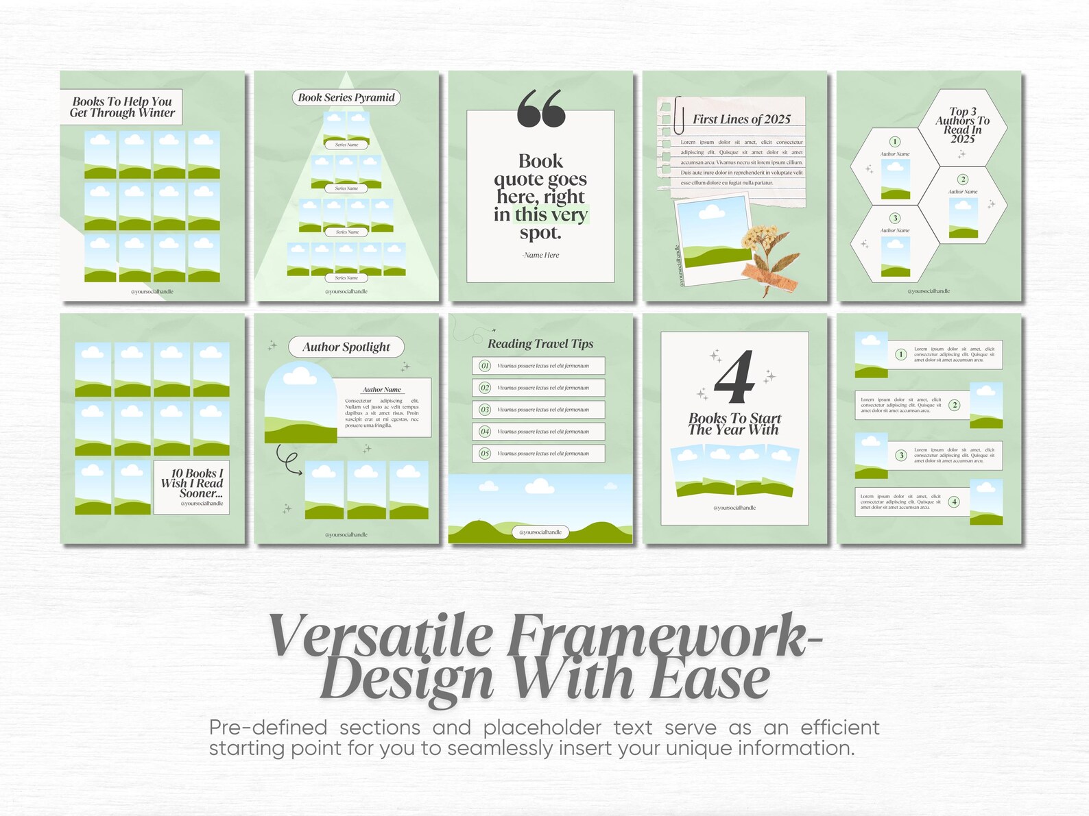 2025 Book Template Bookstagram Canva Bookish Instagram Book Lover ...