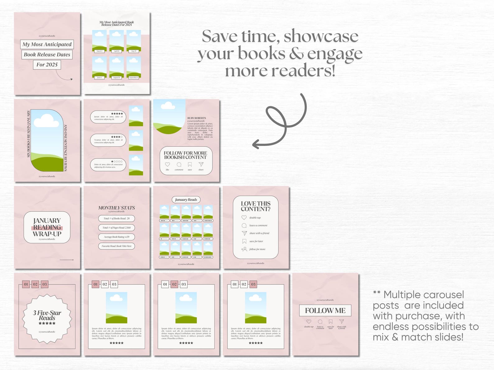 Book Instagram Bookstagram Canva Template Bookish Instagram Book Lover ...