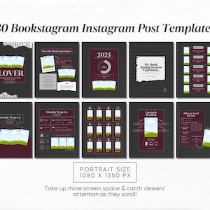 Book Instagram Bookstagram Canva Template Bookish Instagram Book Trope ...