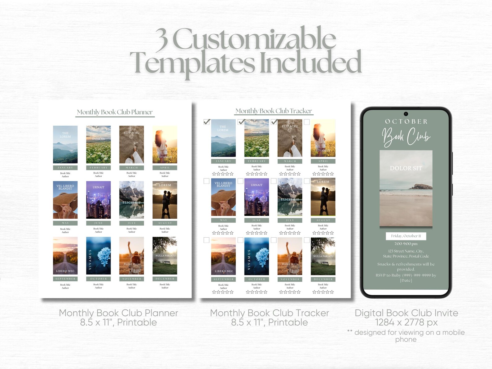 Book Club Planner Template Printable Book Club Tracker Template ...