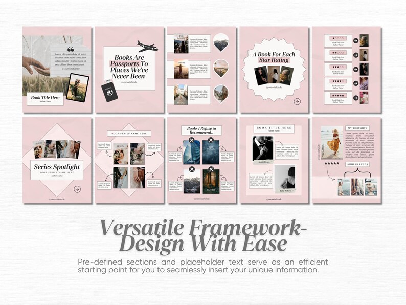 Book Instagram Bookstagram Canva Template Bookish Instagram Book Trope ...