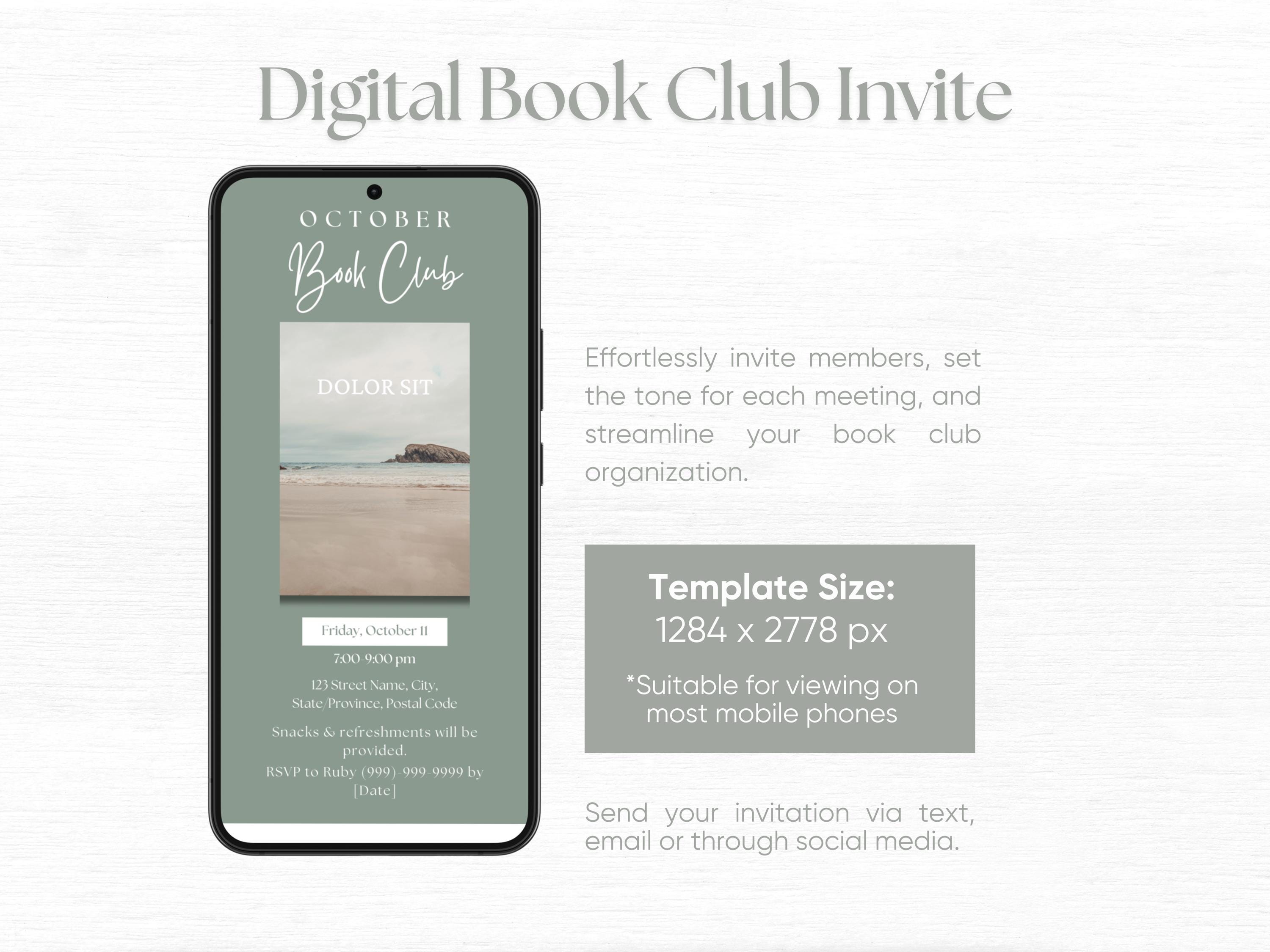 Book Club Planner Template Printable Book Club Tracker Template ...