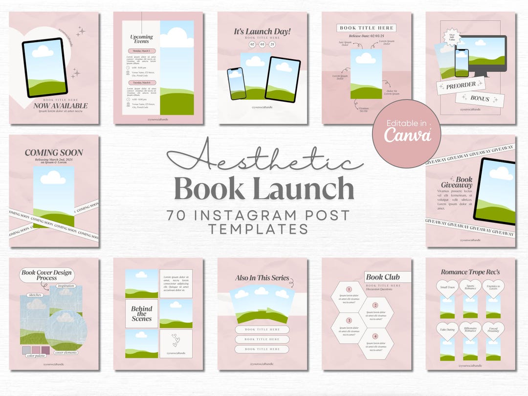 Romance Book Launch Author Instagram Book Release Template Author ...