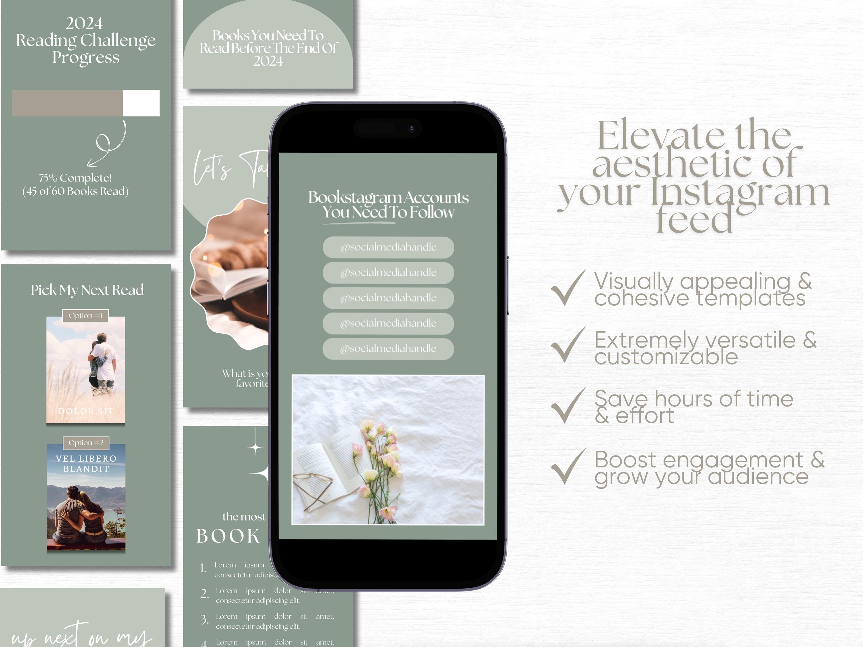 Bookstagram Story Template Bookish Instagram Bookstagrammer Social ...
