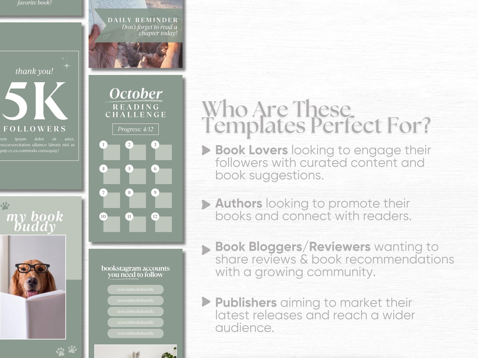 Bookstagram Story Template Bookish Instagram Bookstagrammer Social ...