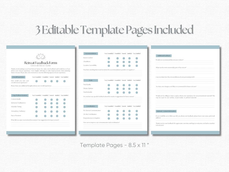 Retreat Feedback Form Template Customizable Survey Form Yoga Retreat ...