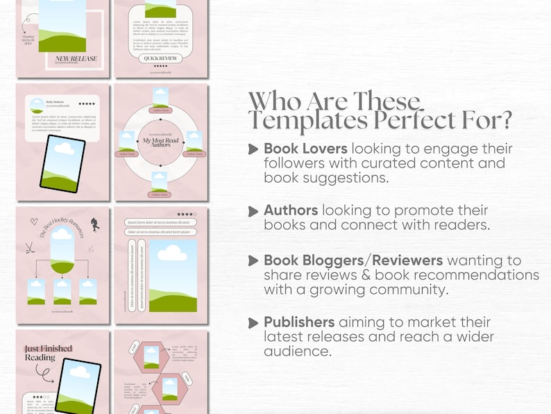 Book Instagram Bookstagram Canva Template Bookish Instagram Book Lover ...