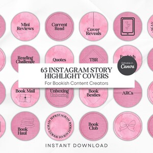Bookstagram Trendy Instagram Highlight Cover Canva Book Lover Social ...