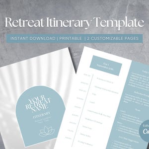 Yoga Retreat Itinerary Template Printable Retreat Schedule Customizable ...